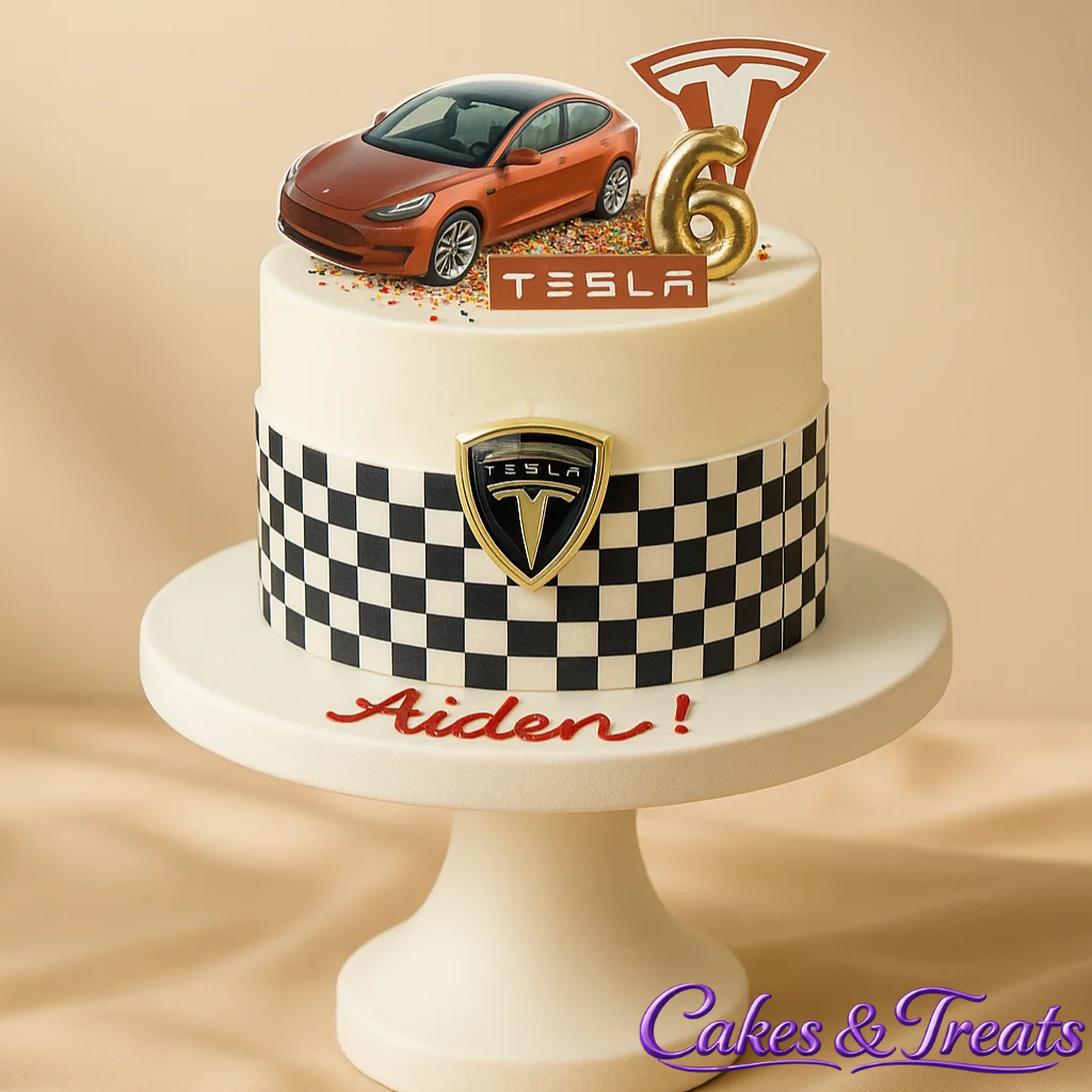 Tesla Theme Cake, Tesla Brand Cake